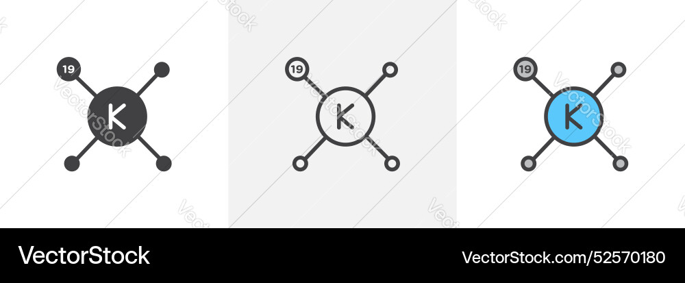 Potassium icon set on white background Royalty Free Vector