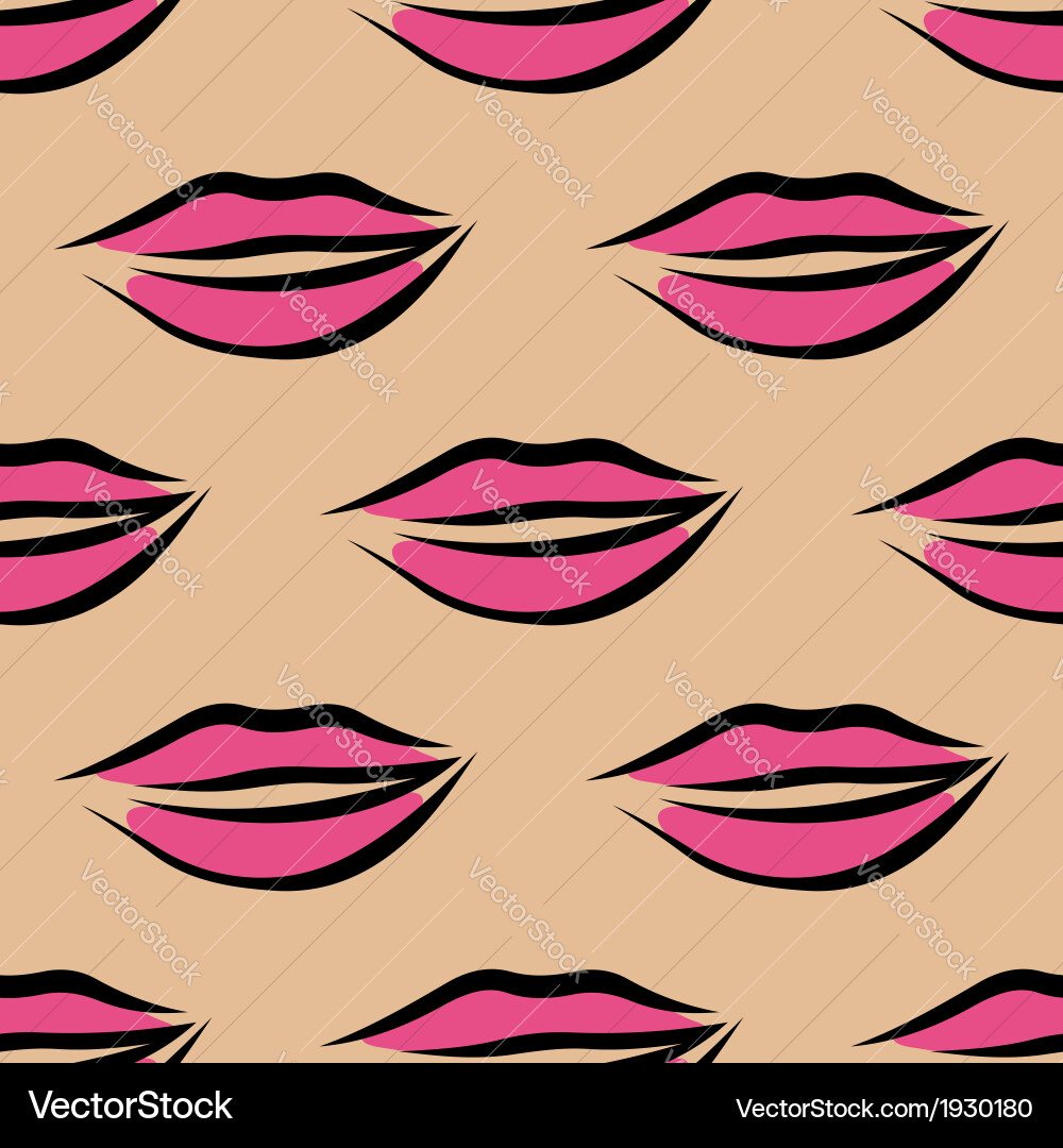 Repeat seamless pattern of sexy pink lips Vector Image
