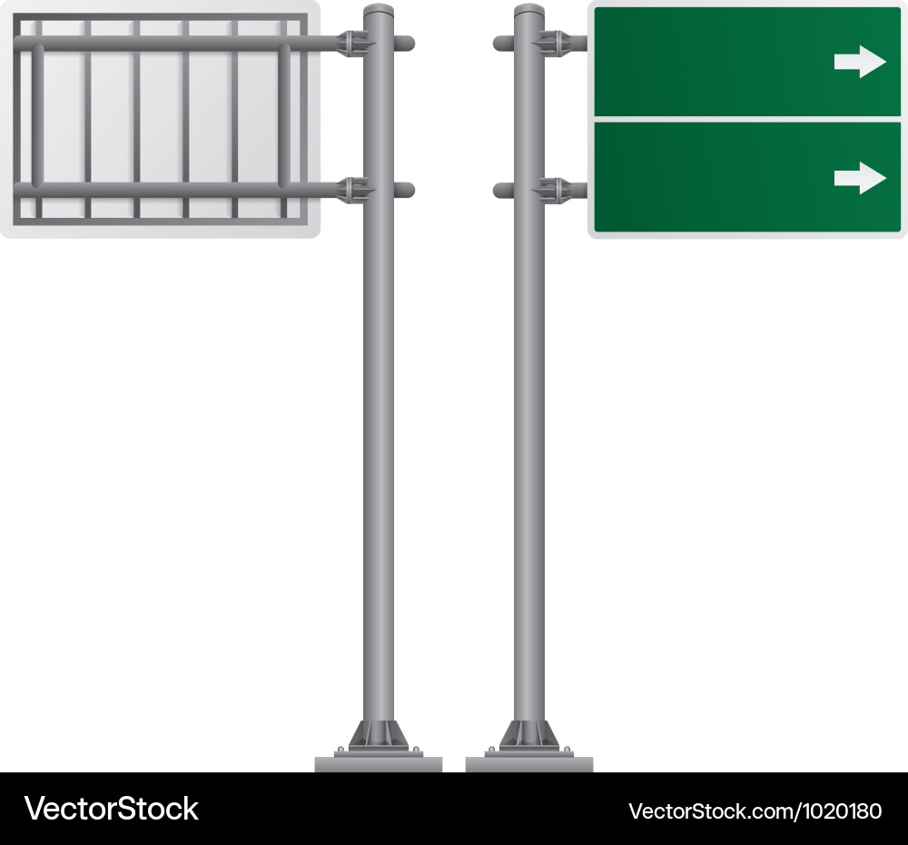 Road signs green color Royalty Free Vector Image