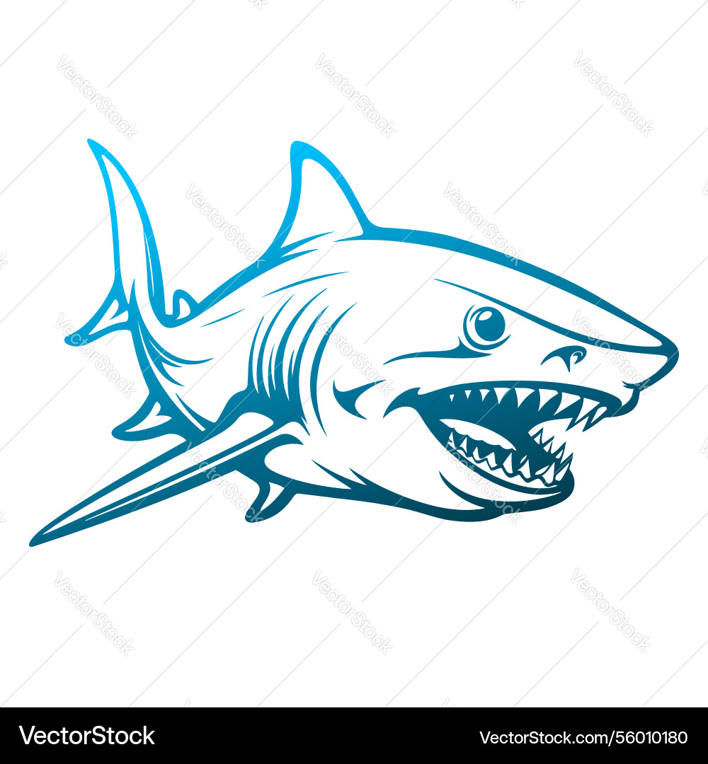 Shark clip art design Royalty Free Vector Image