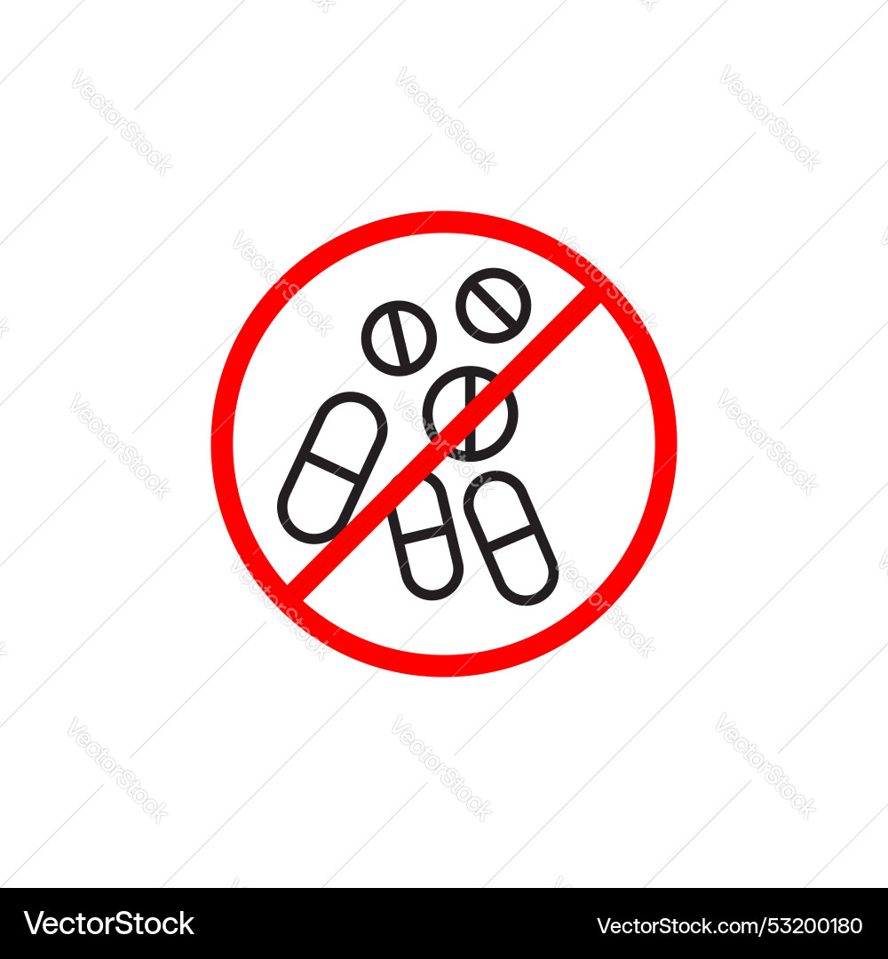 Stop using illegal drugs sign icon set warning Vector Image