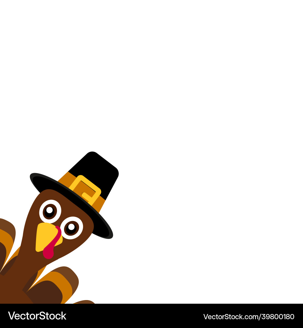 Turkey funny thanksgiving on white background Vector Image