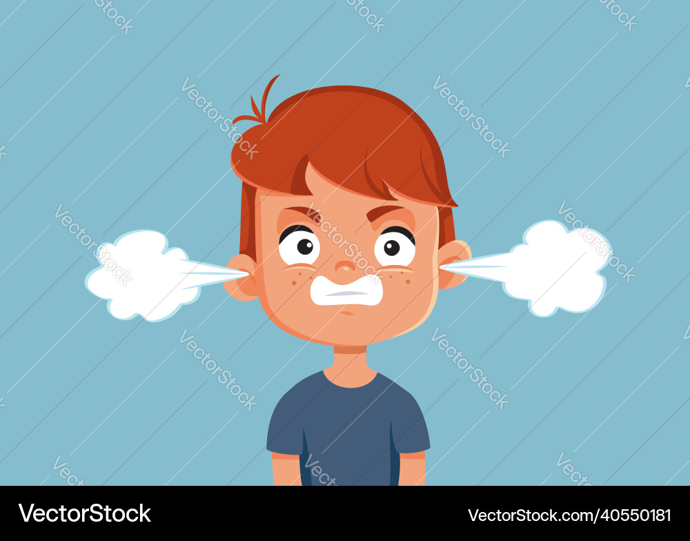 Angry Child Tantrum Cartoon Royalty Free Vector Image