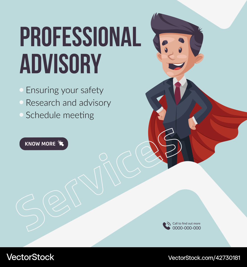 Banner design of professional advisory Royalty Free Vector