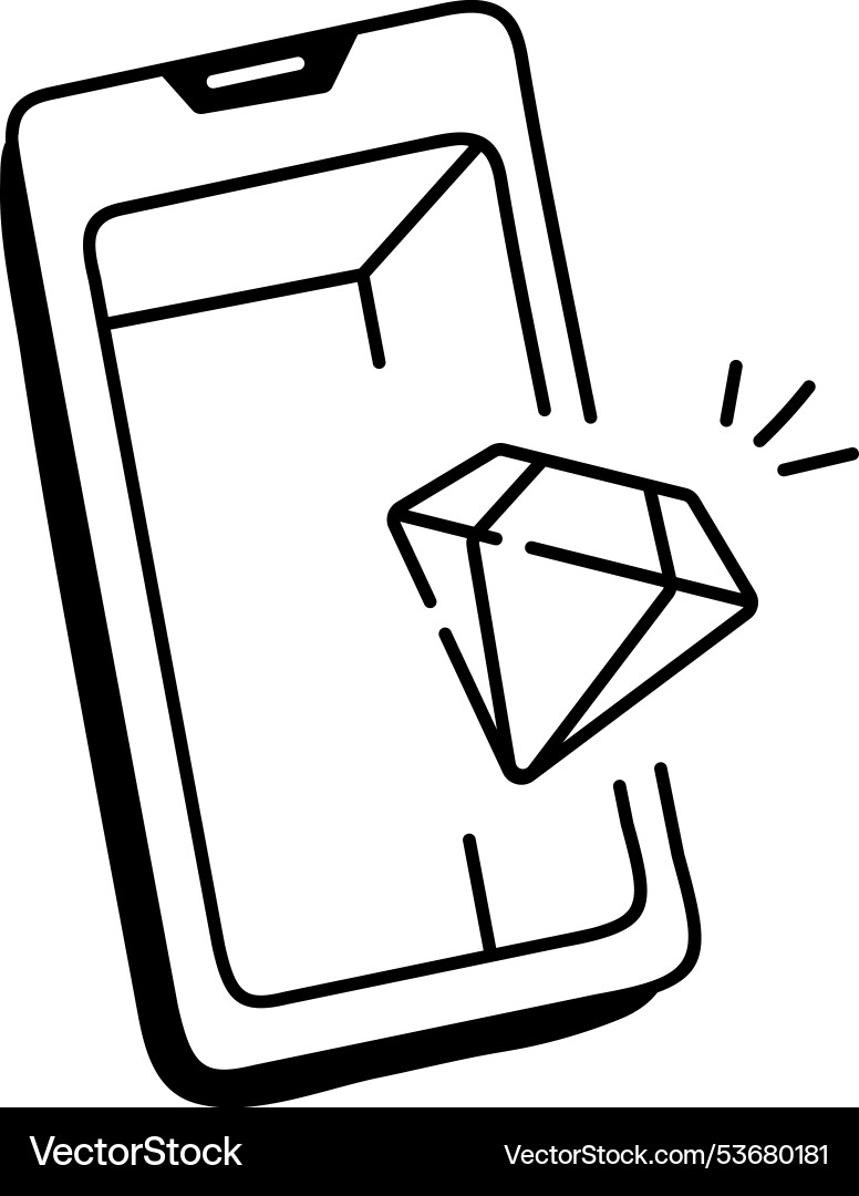 Basic rgbhand drawn icon of mobile premium service