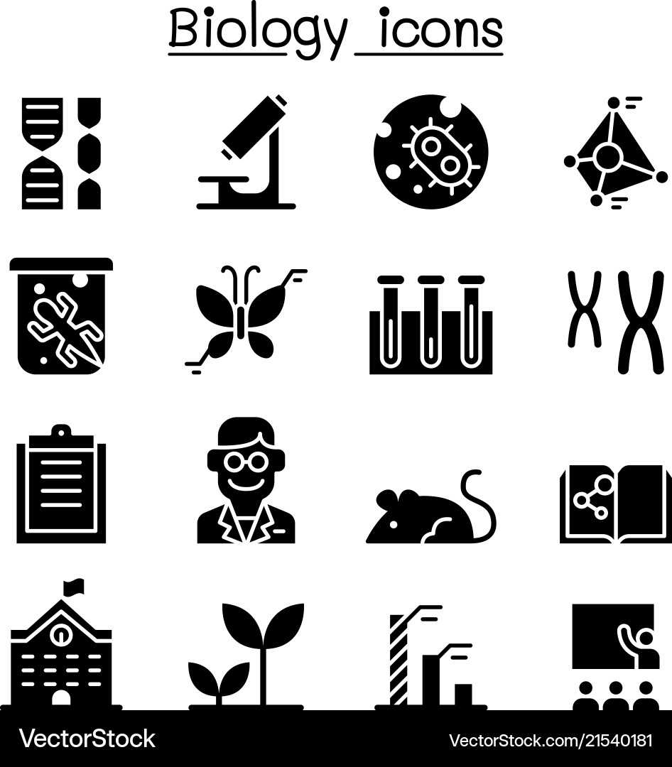 Biology icon set Royalty Free Vector Image - VectorStock