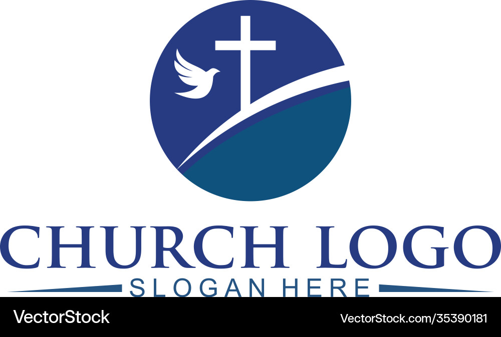 Kirche christian logo icon design Template Vektorbild