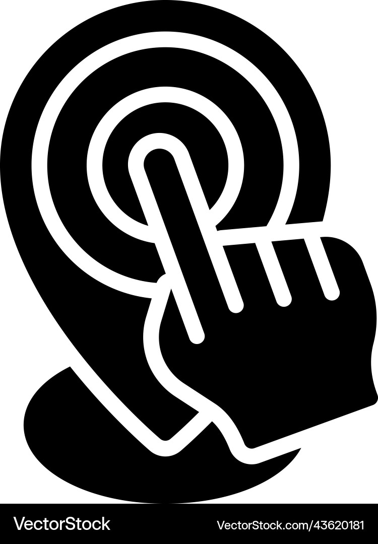 Finger touching a pin icon location map Royalty Free Vector