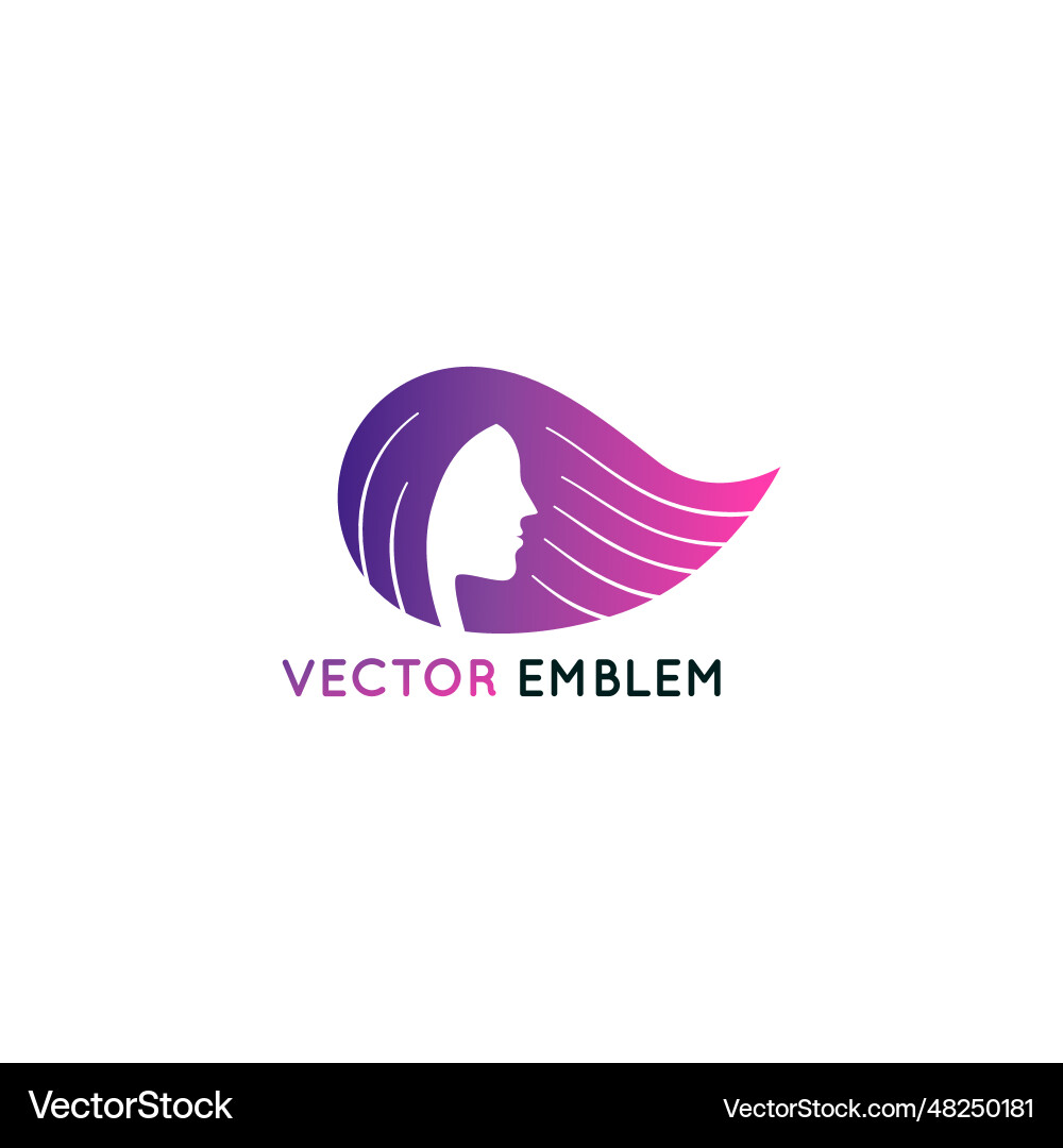 Logo design template with female face Royalty Free Vector