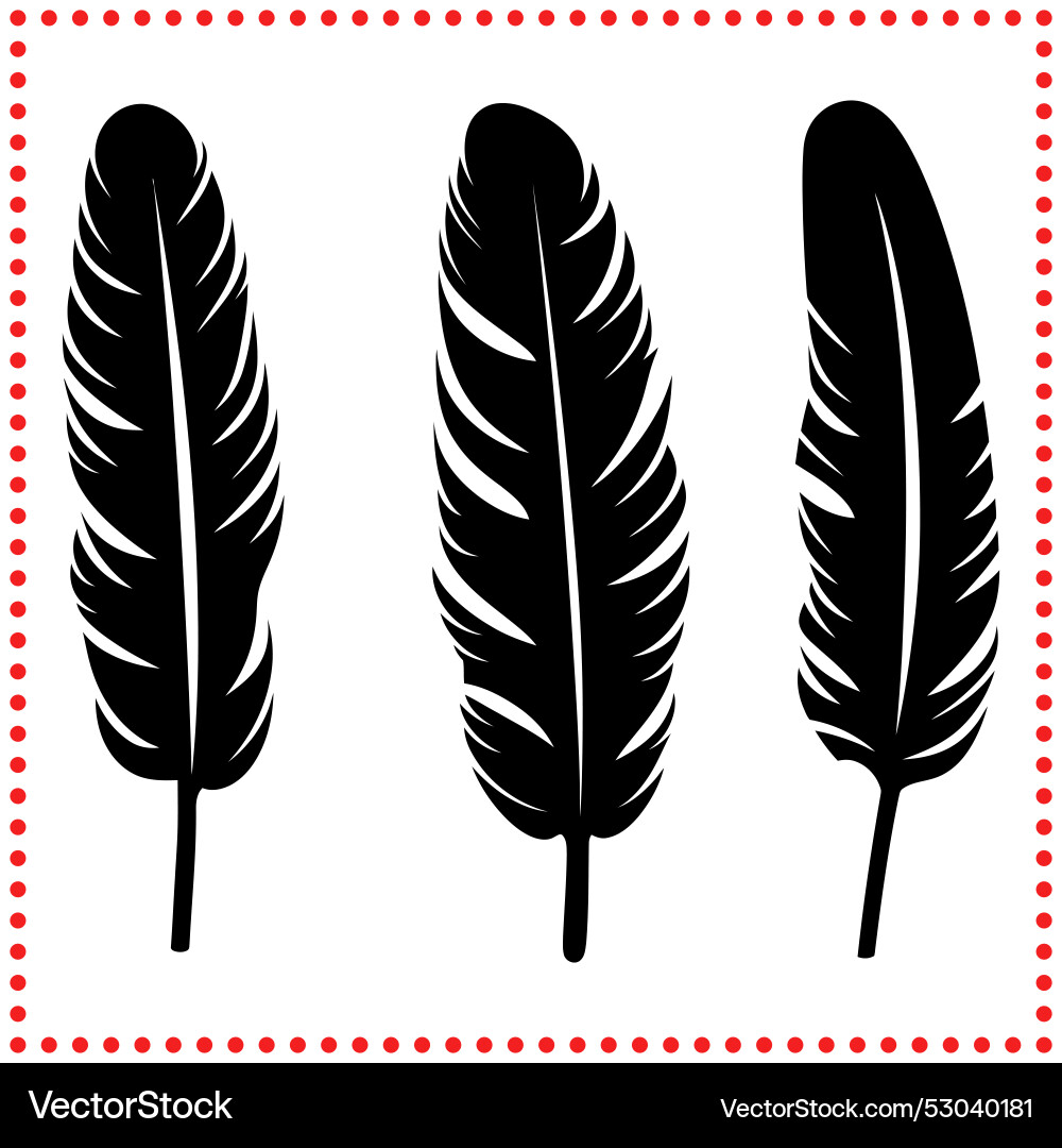 Minimalist feather silhouette for sleek Royalty Free Vector