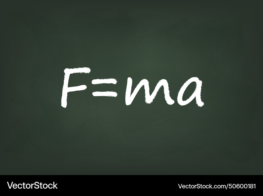 Newtons second law of motion formula on chalkboard