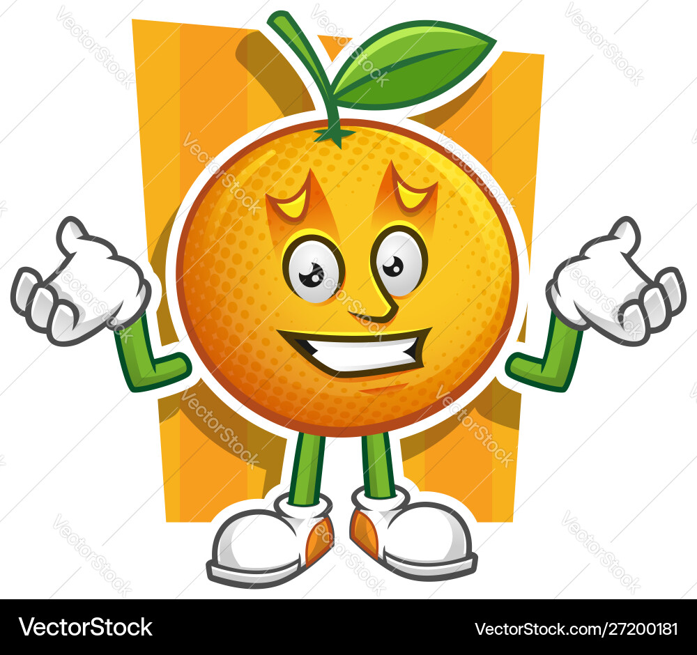 Orange character design or mascot perfect Vector Image