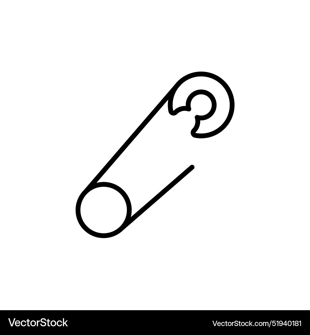 Safety pin icon logo sign outline Royalty Free Vector Image
