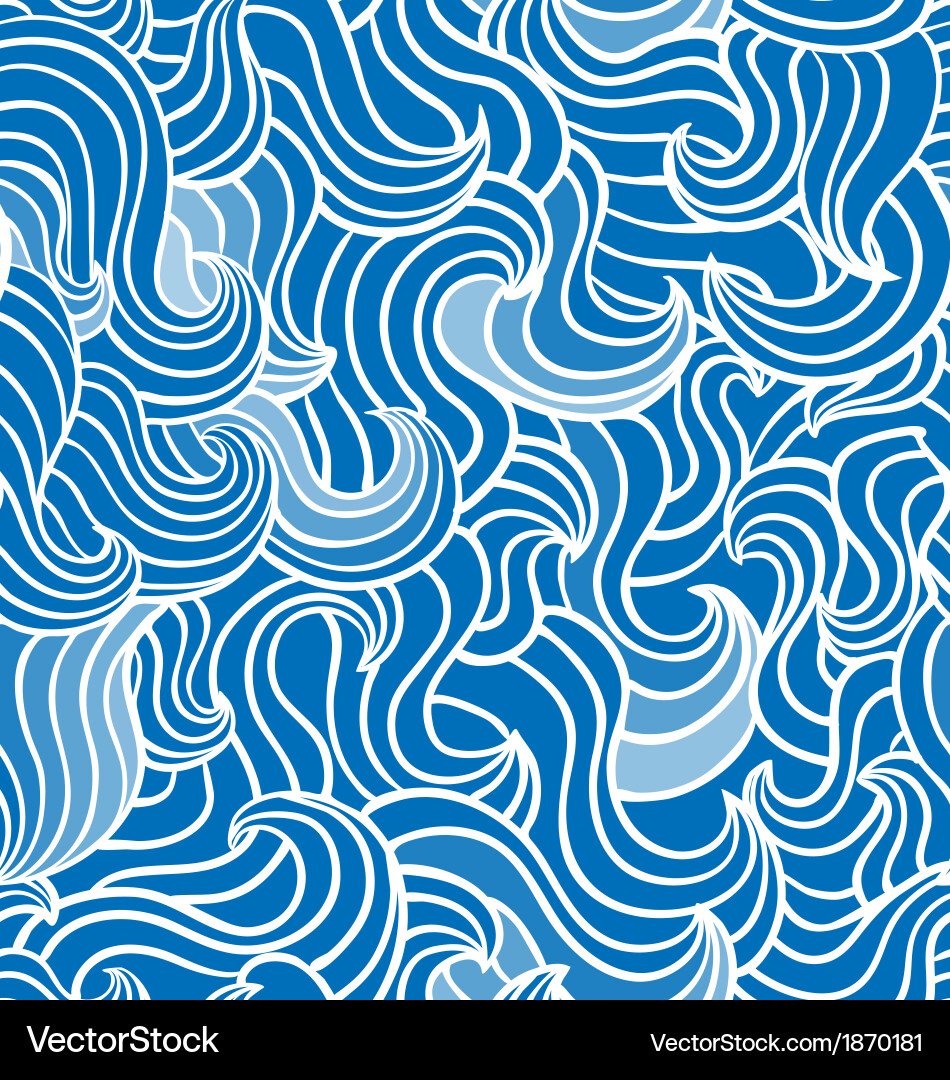 Wave blue pattern Royalty Free Vector Image - VectorStock
