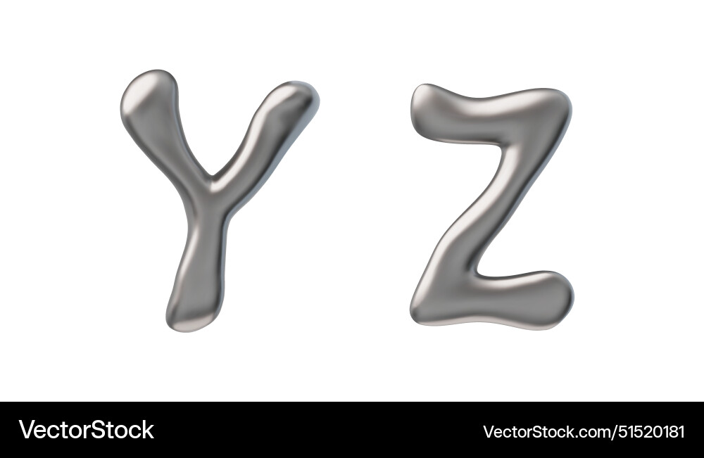 Y and z 3d icon in y2k style Royalty Free Vector Image