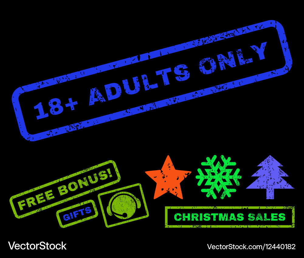 18 plus adults only rubber stamp Royalty Free Vector Image