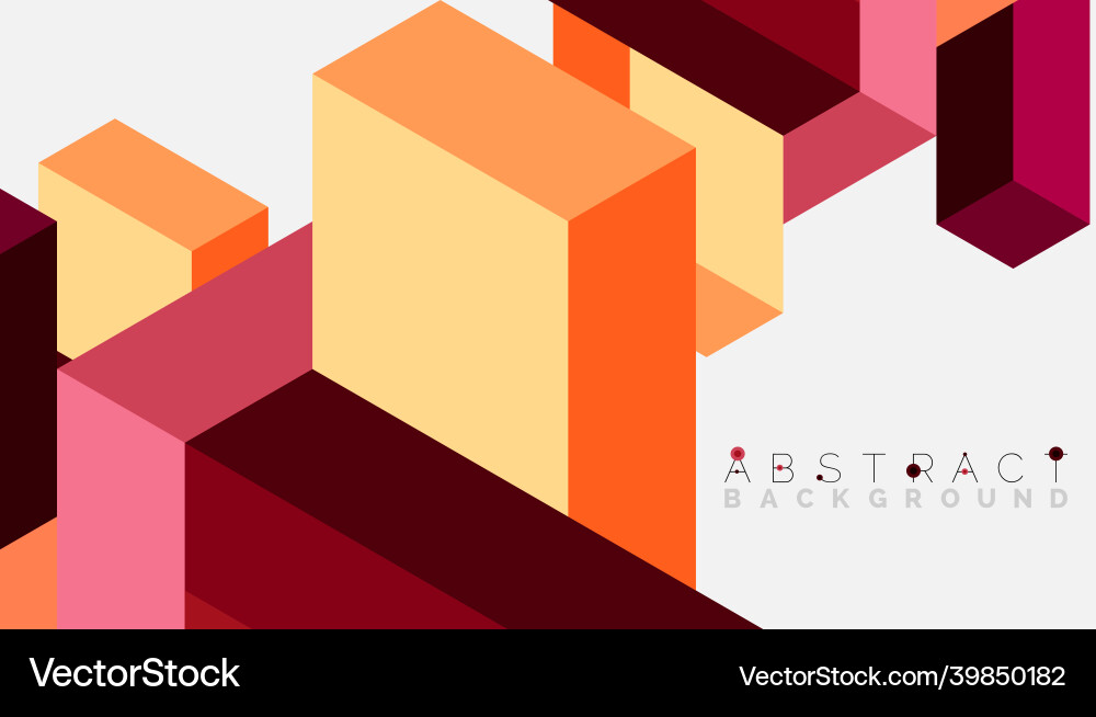 Abstract background 3d cubes cubic elements Vector Image