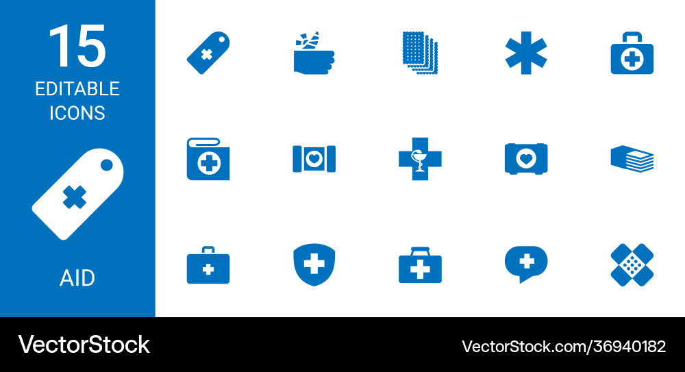 Aid icons Royalty Free Vector Image - VectorStock