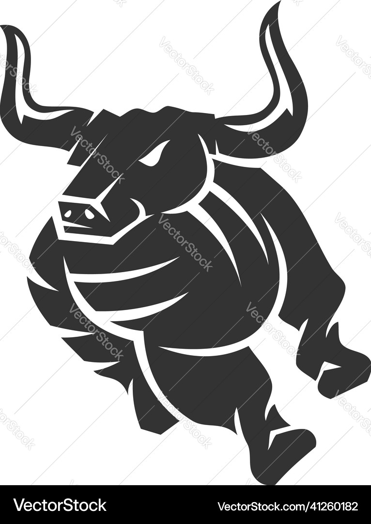 Bull run icon brand identity Royalty Free Vector Image