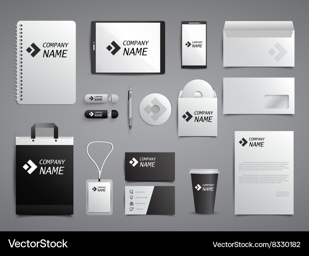 Business mock up set Royalty Free Vector Image
