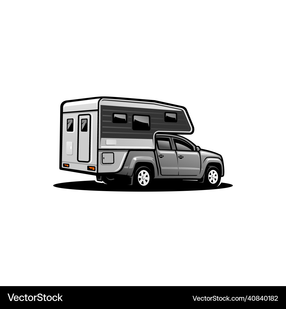 Camper truck motorhome van rv Royalty Free Vector Image