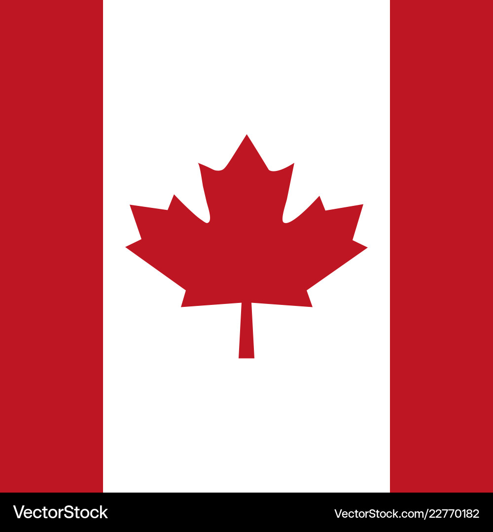 Canadian red flag in the background Royalty Free Vector