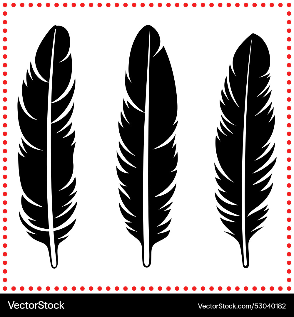 Classic feather silhouette for ethereal Royalty Free Vector