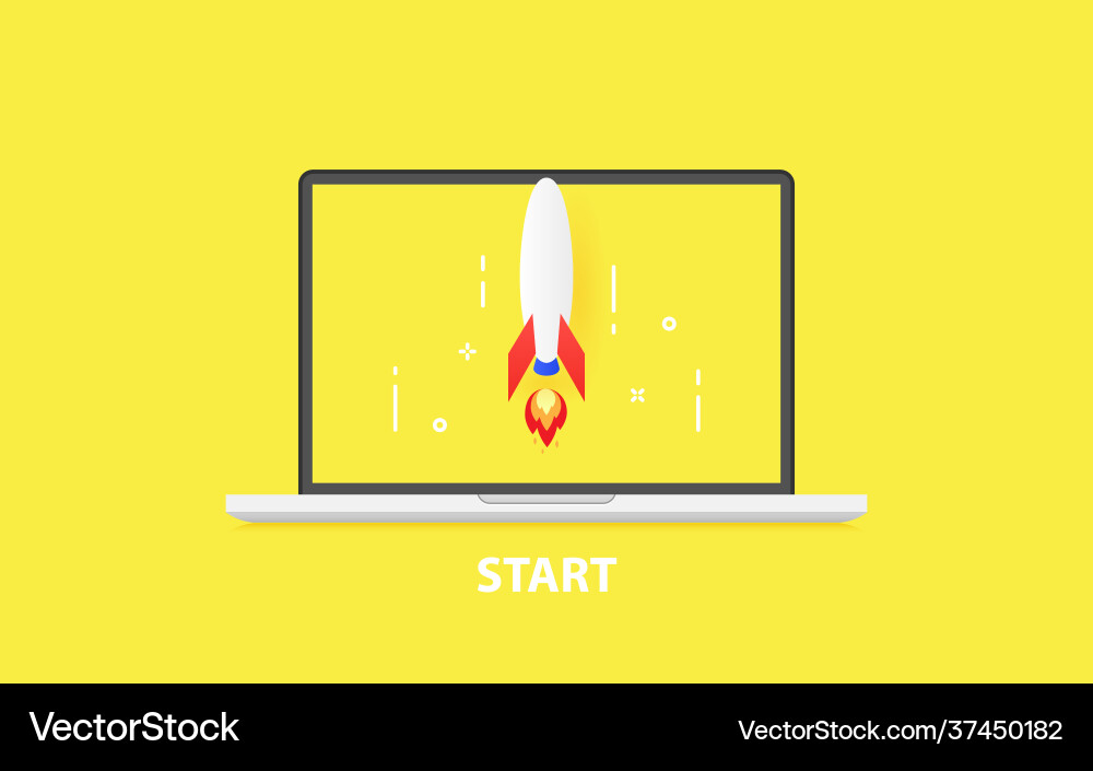 Concept a successful start startup launch Vector Image