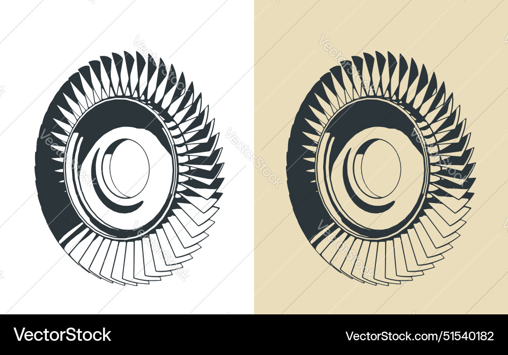 Engine compressor blisk Royalty Free Vector Image