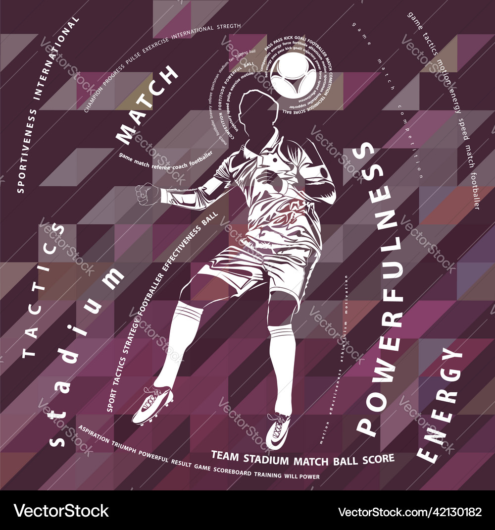 Football poster on colorful background Royalty Free Vector