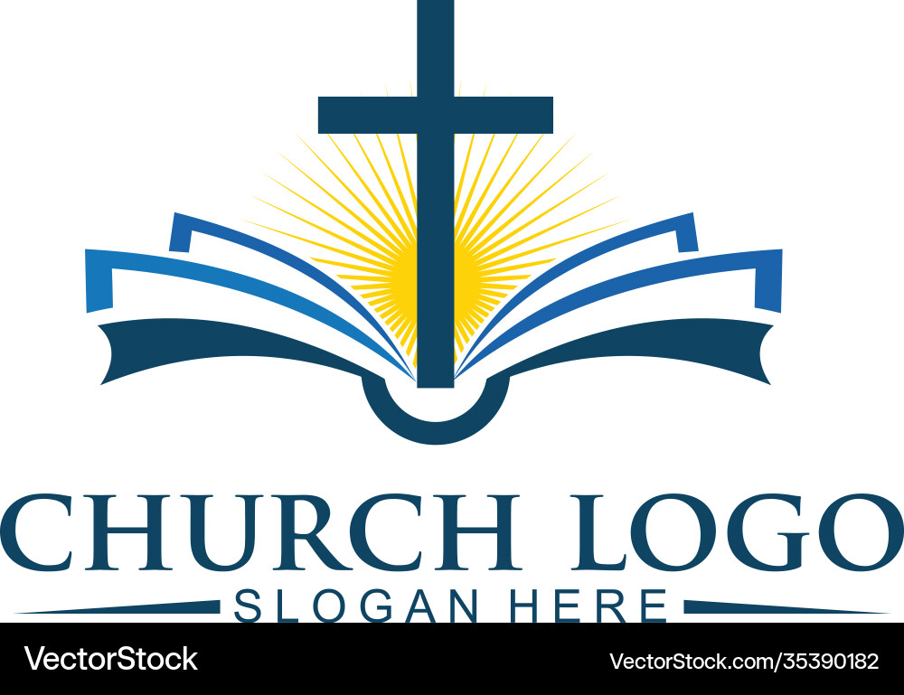 Kirche christian logo icon design Template Vektorbild