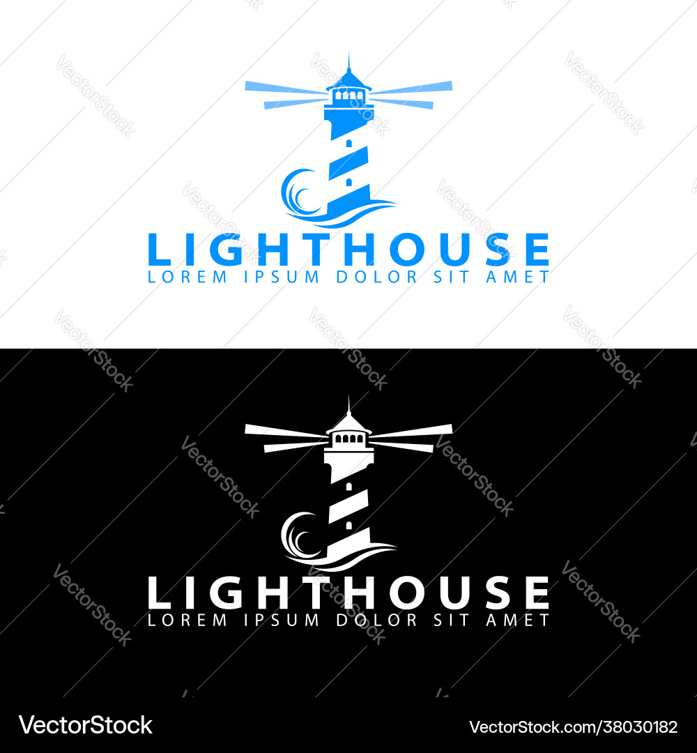 Modern simple lighthouse logo Royalty Free Vector Image