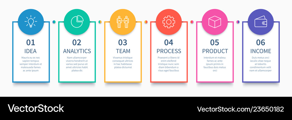 Process columns infographic business steps chart Vector Image