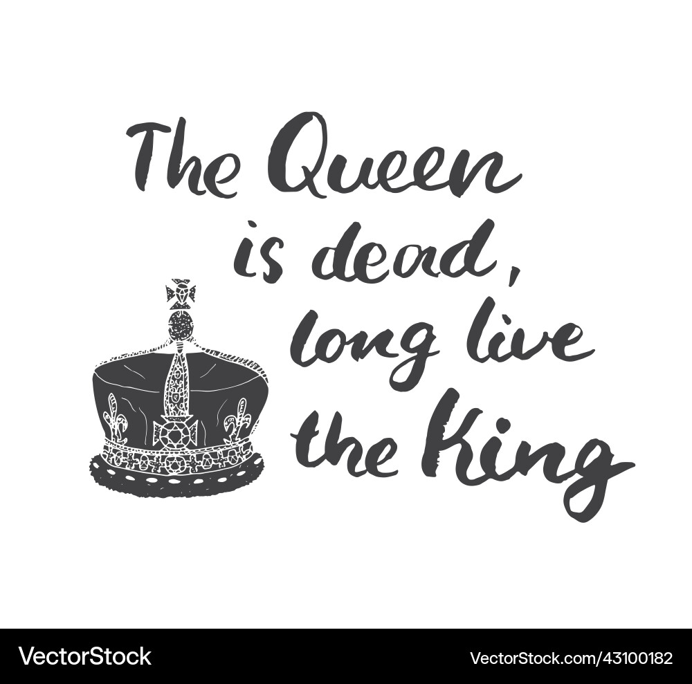 Queen lettering quote with hand drawn crown Vector Image