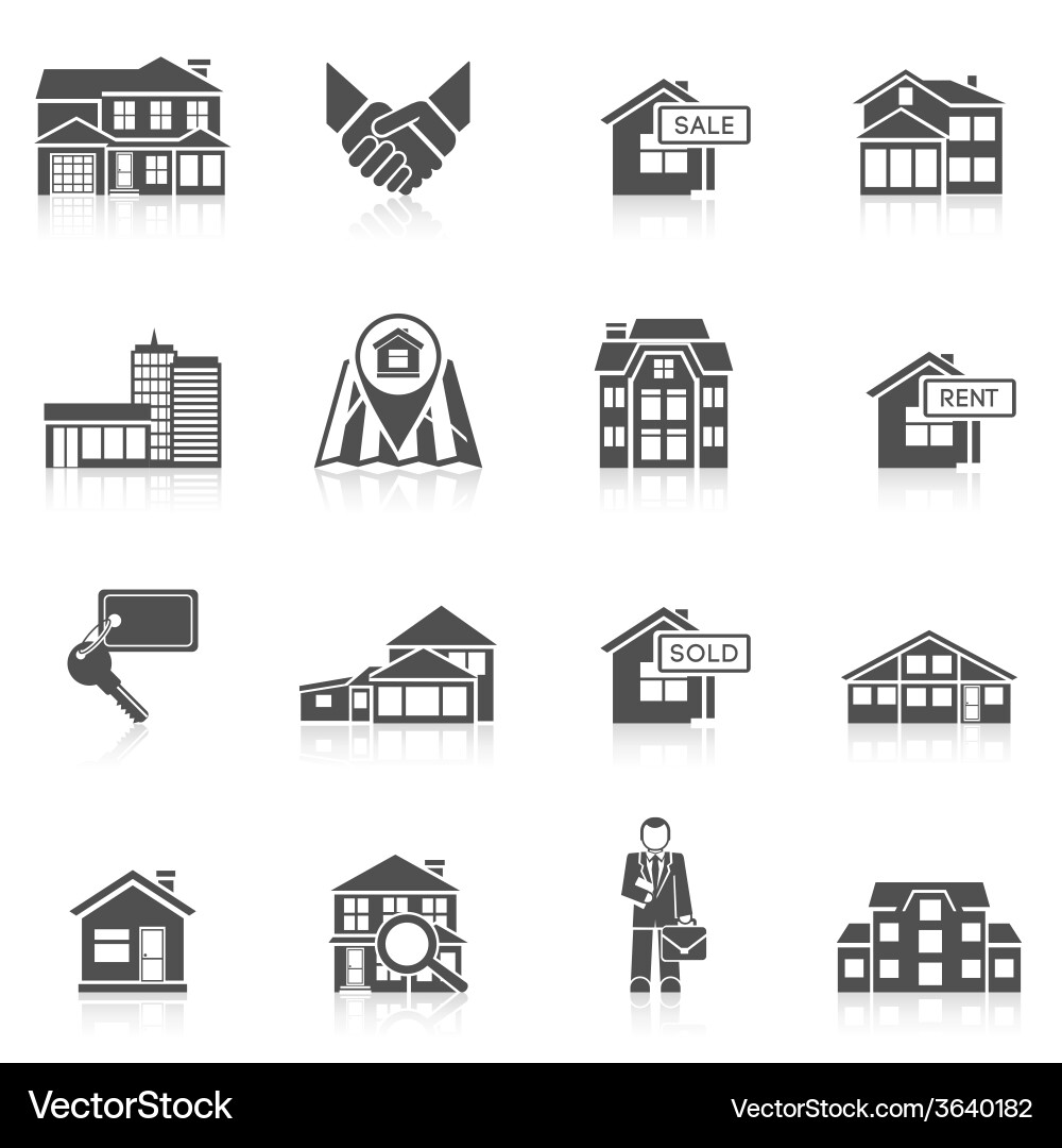 Real estate icon set Royalty Free Vector Image