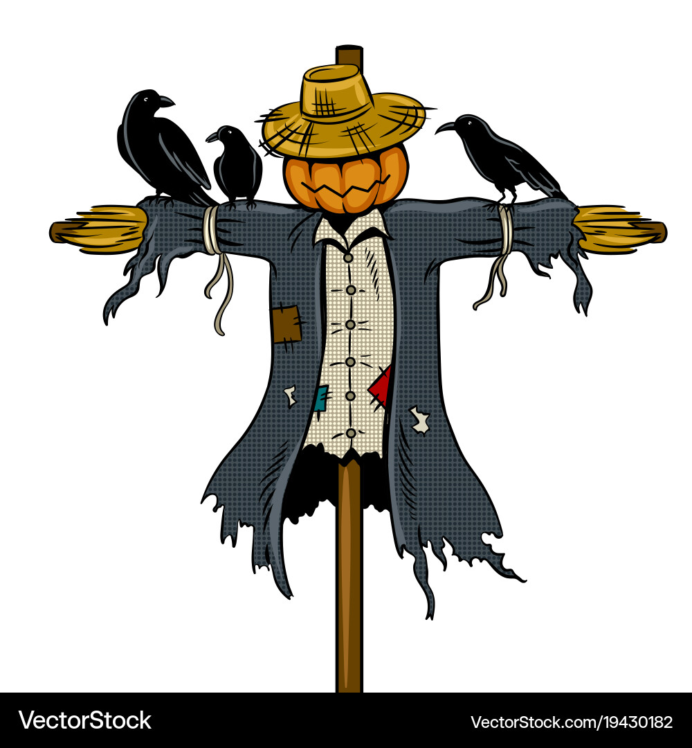 Scarecrow Black and White Clip Art Vector Images (over 130)