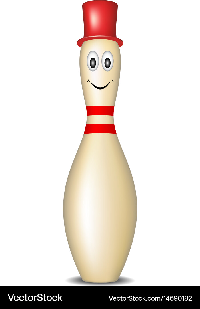 Smiling Bowling Pin with Red Hat Royalty Free Vector Image