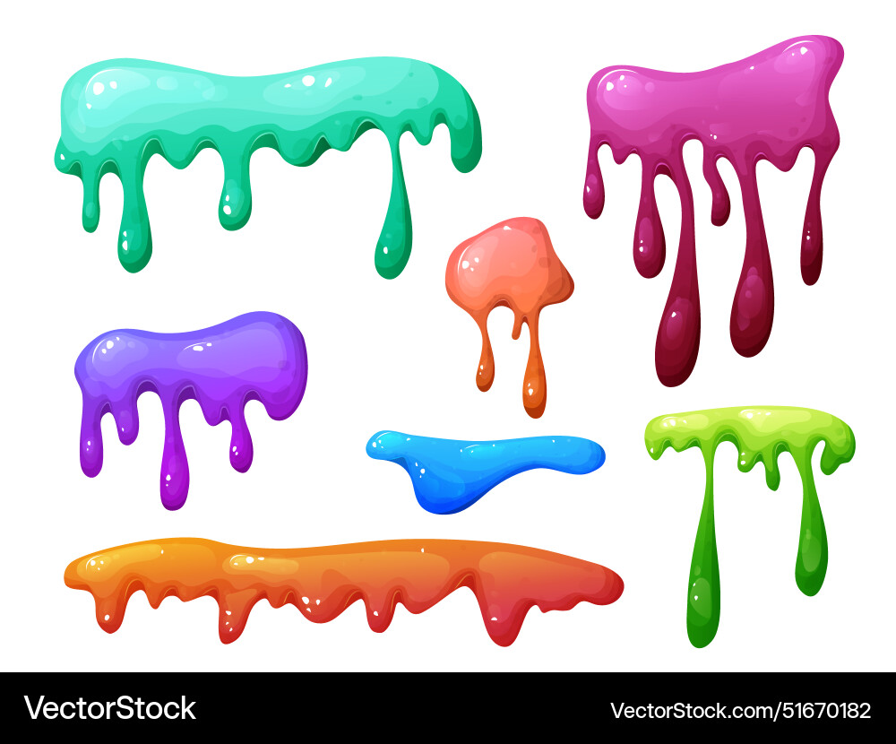 Splat slime mucus collection sticky liquid goo Vector Image