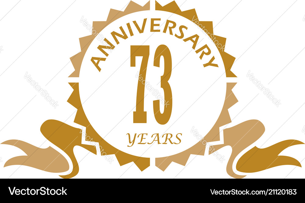 73 years ribbon anniversary Royalty Free Vector Image