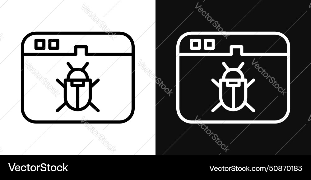 Bug icon set malware computer virus symbol Vector Image