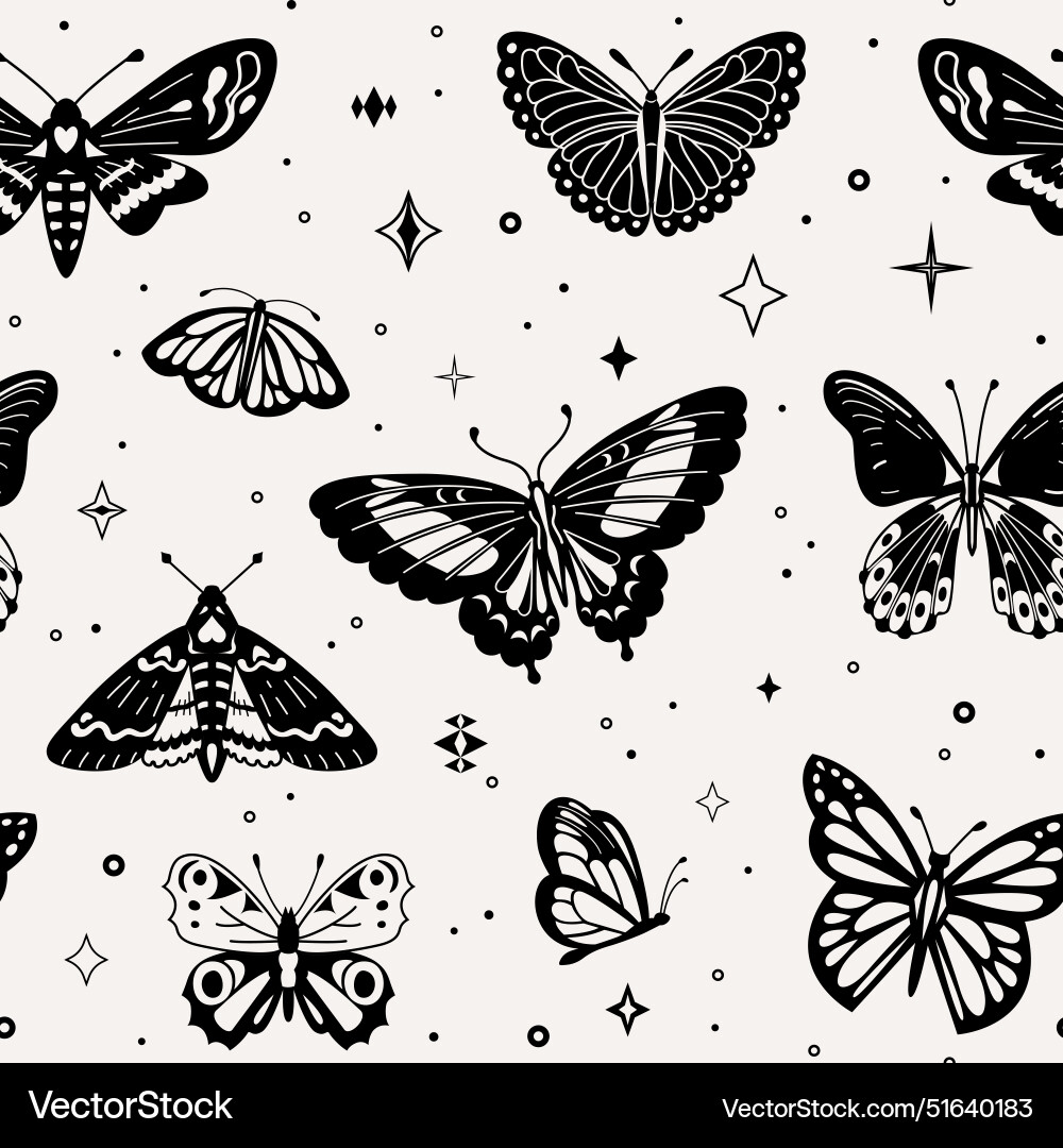 Butterfly seamless pattern Royalty Free Vector Image