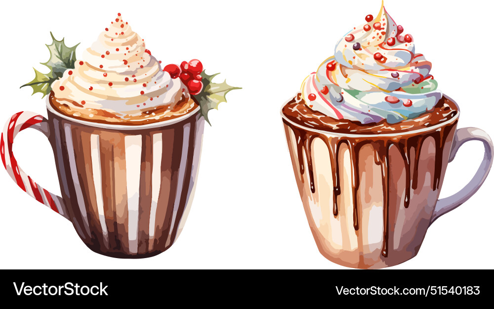 Christmas hot chocolate clipart Royalty Free Vector Image