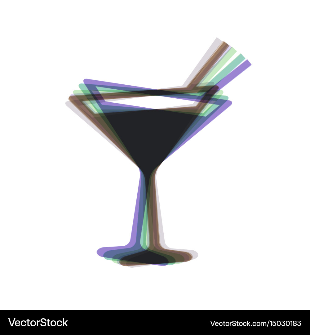 Cocktail sign colorful icon Royalty Free Vector Image