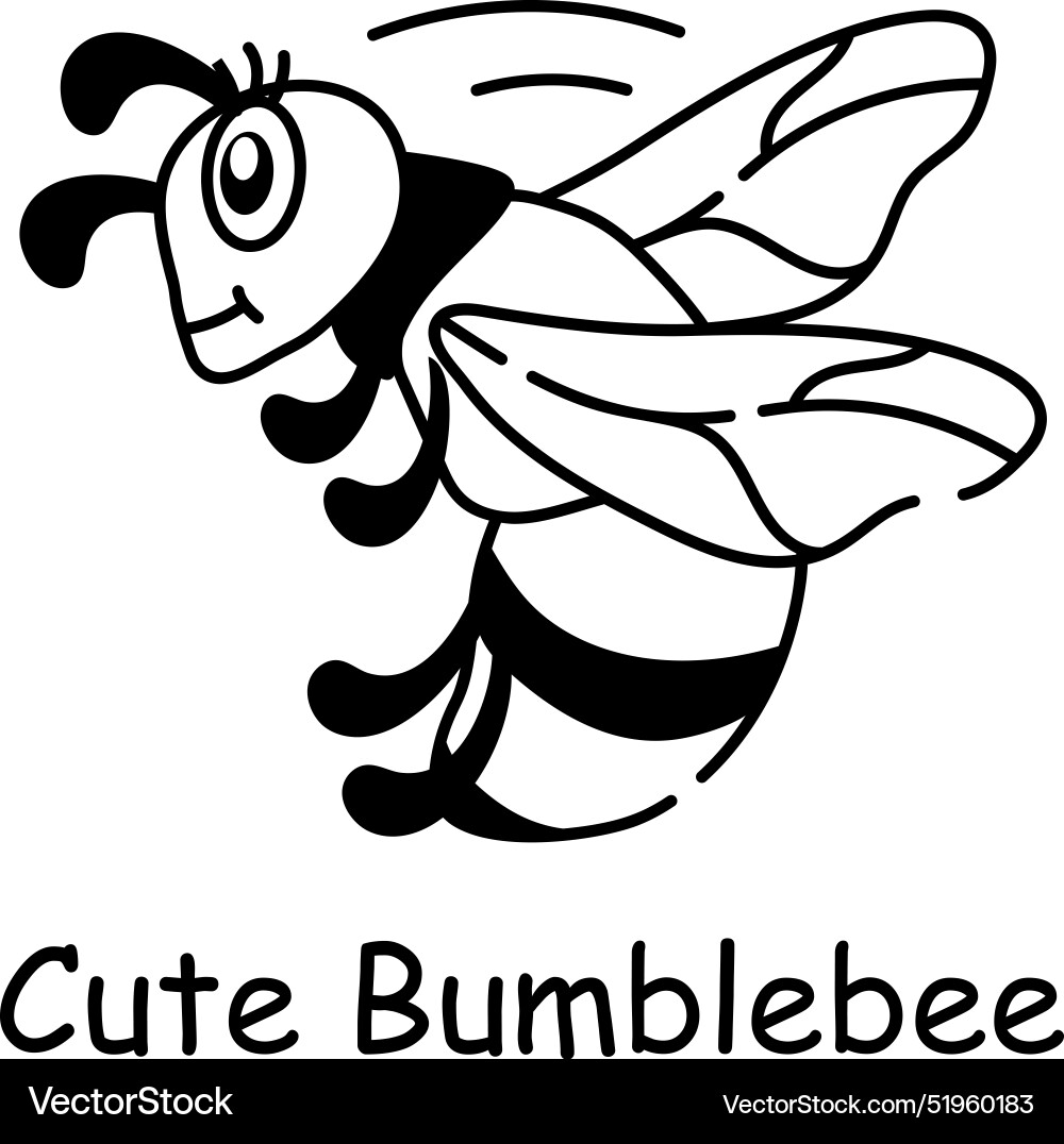 Cute bumblebee Royalty Free Vector Image - VectorStock