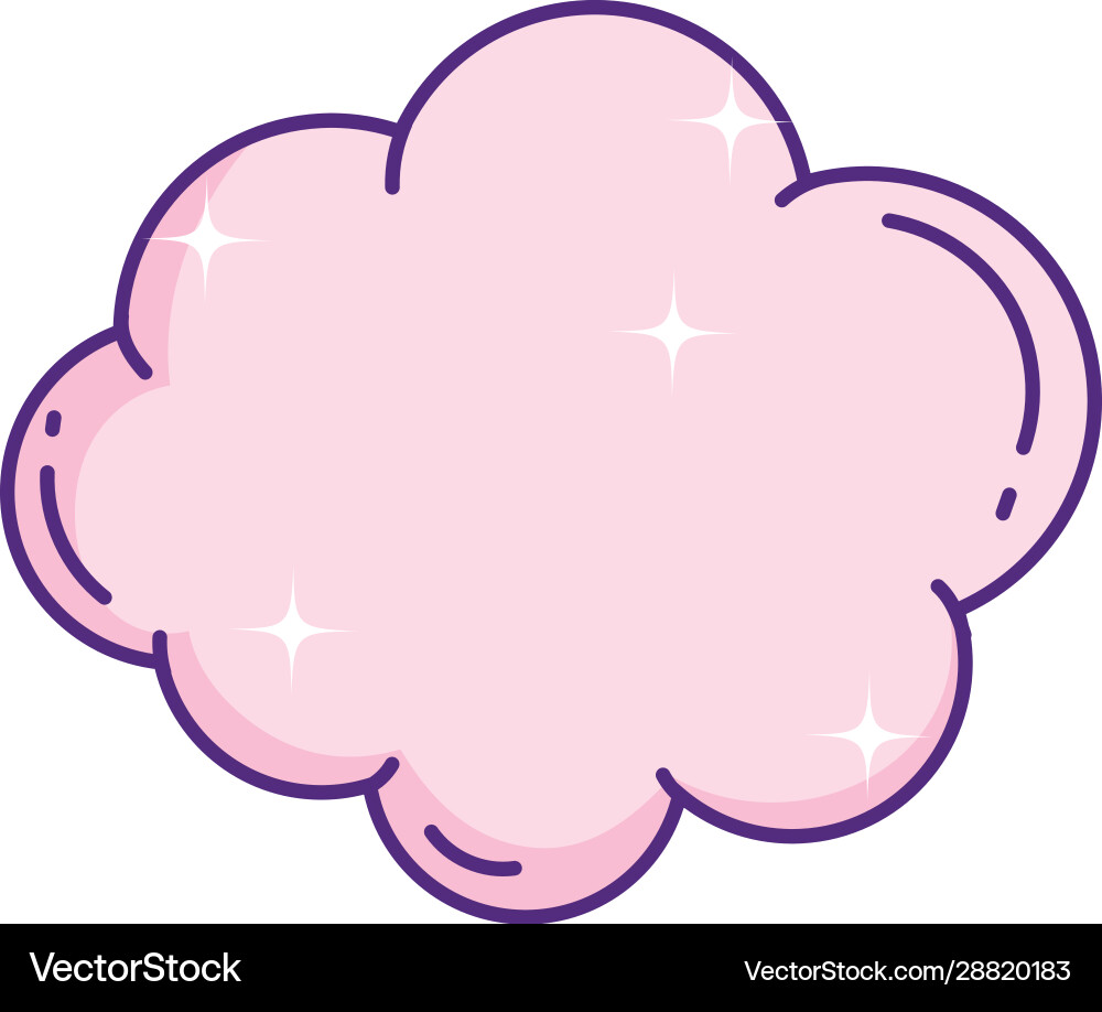 Cute pink cloud decoration sky icon Royalty Free Vector