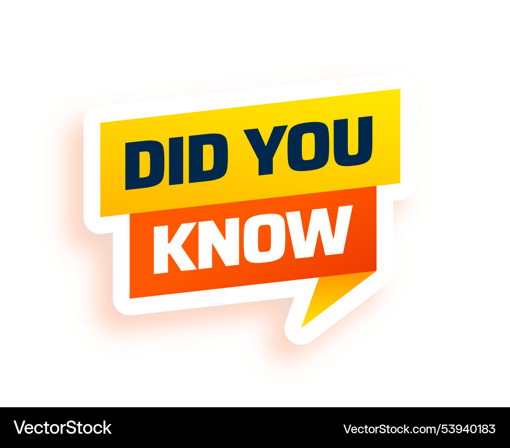 Did you know facts template for social talk Vector Image