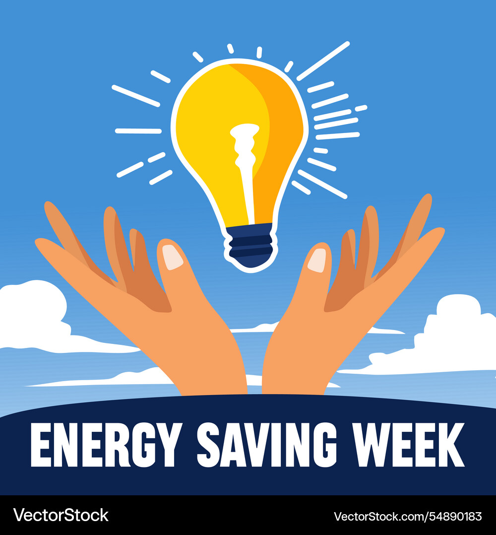 Energy saving week with yellow Royalty Free Vector Image