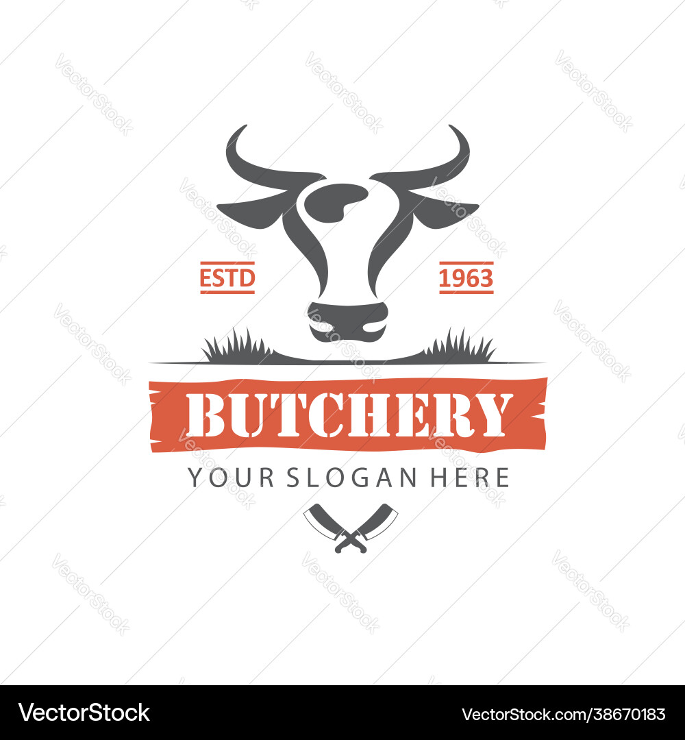 Farm animal cow label Royalty Free Vector Image
