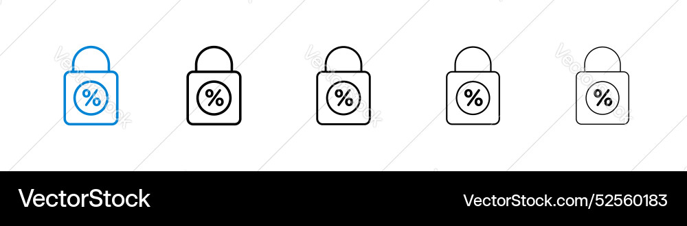 Fixed rate mortgage icon set on white background Vector Image
