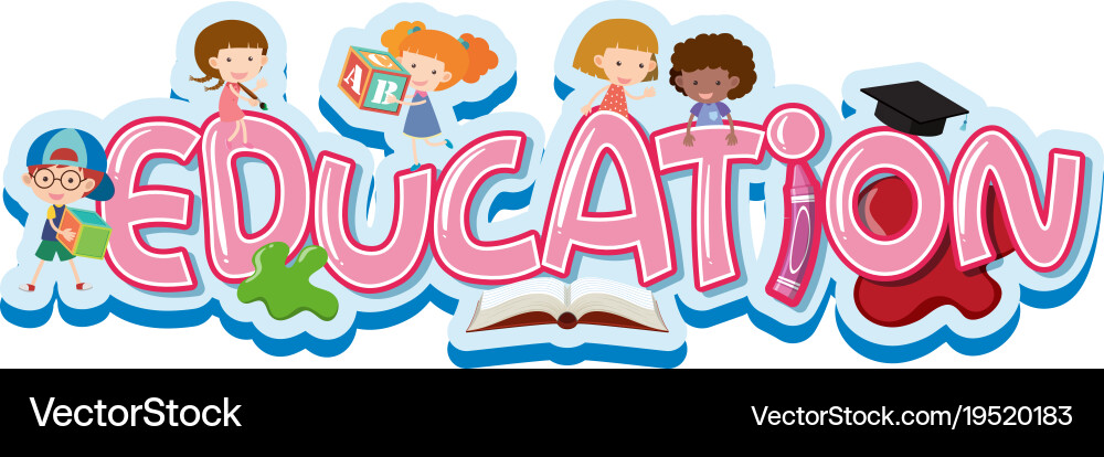 Font design for word education Royalty Free Vector Image